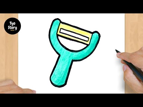 #383 How to Draw a Vegetable Peeler - Easy Drawing Tutorial - YouTube