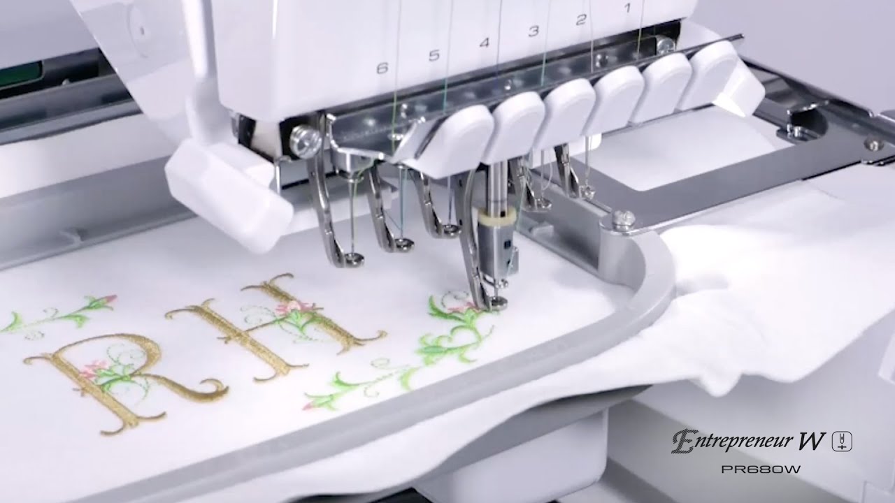 PR680W - Embroidery Function 05 - Specifying the pause locations - YouTube
