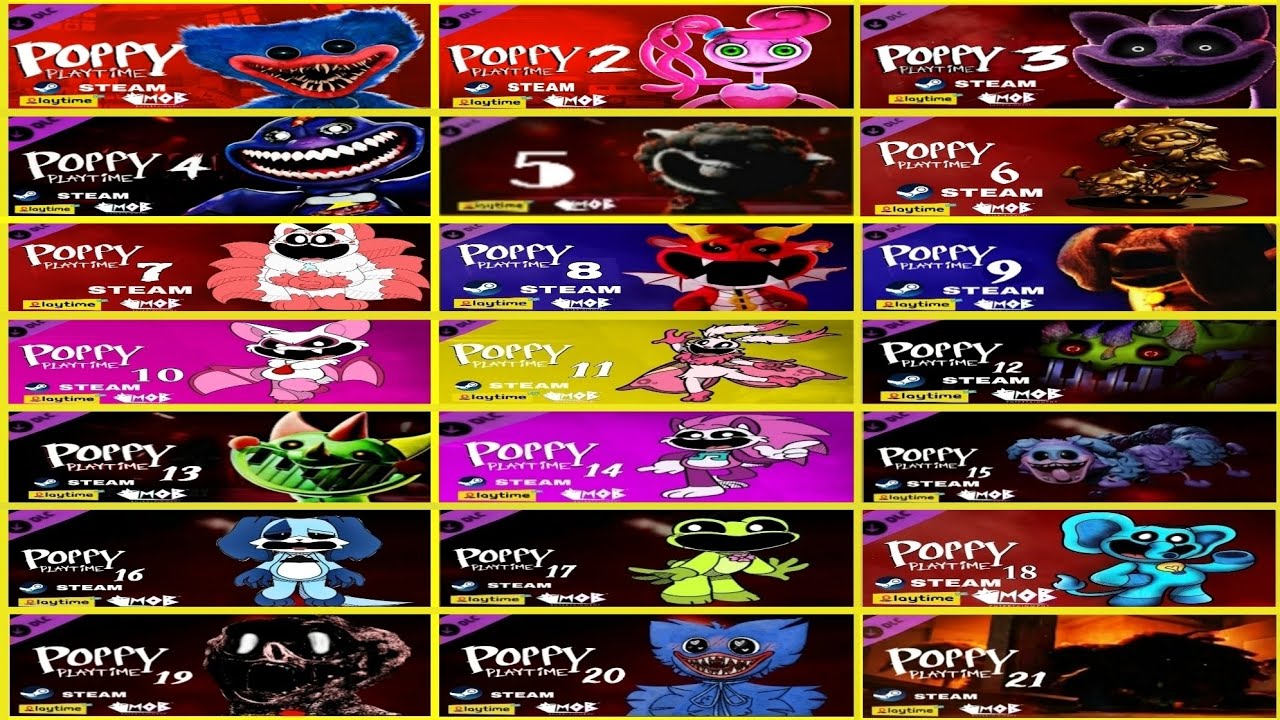 Poppy playtime chapter : 1 2 3 4 5 6 7 8 9 10 To 21 Steam Version New ...