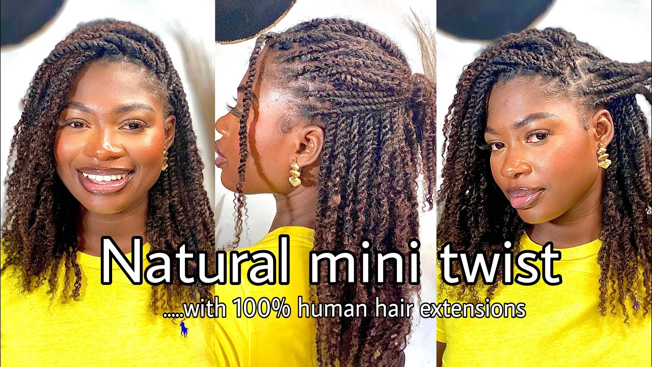 HOW TO : Mini Twists on natural 4c hair | with Afro bulk extensions ...