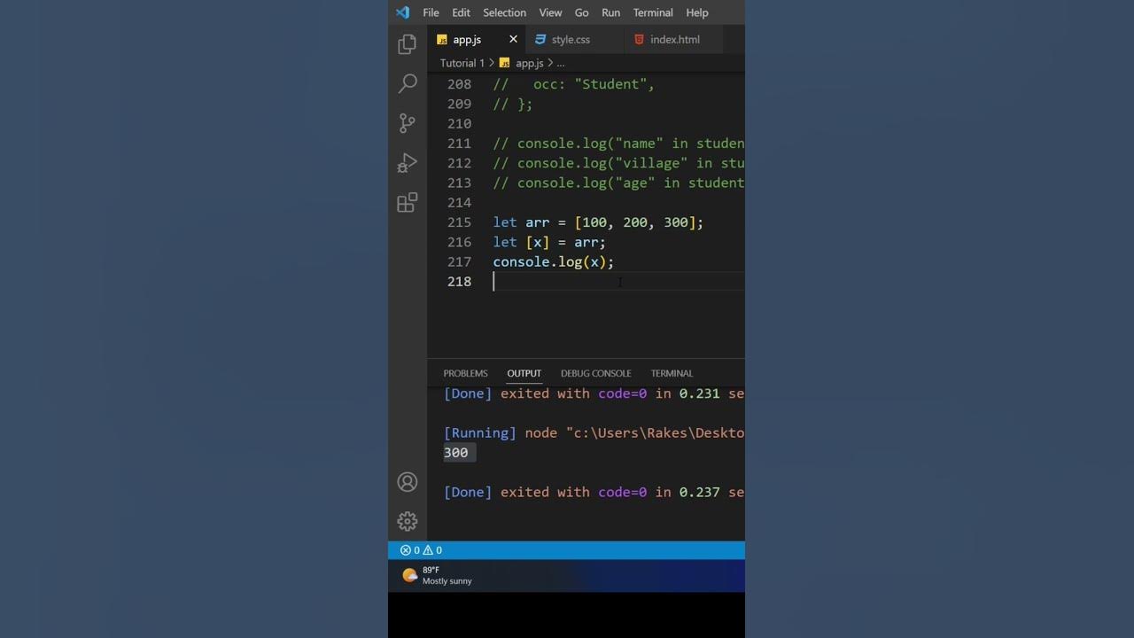 Array Destructuring Javascript Programming Coding Html Viral React Webdevelopment Youtube