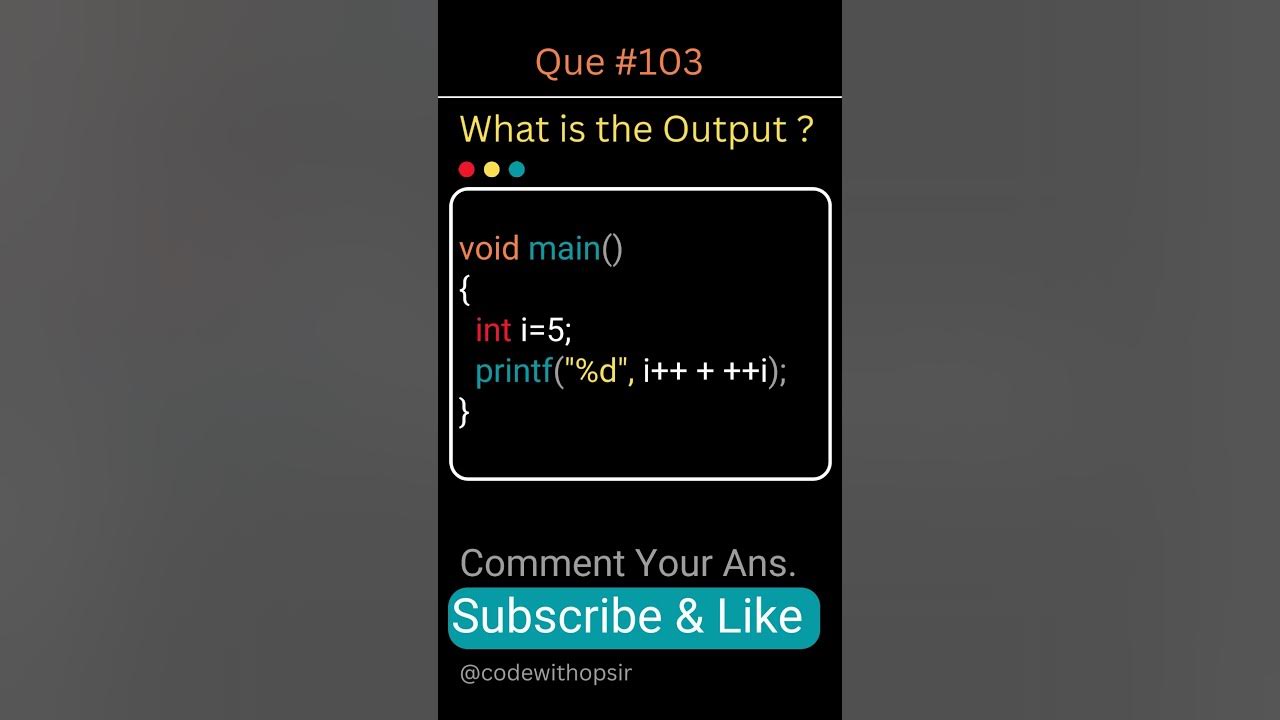 C Program | Find Output | increment operator 🔥 #coding #shorts - YouTube