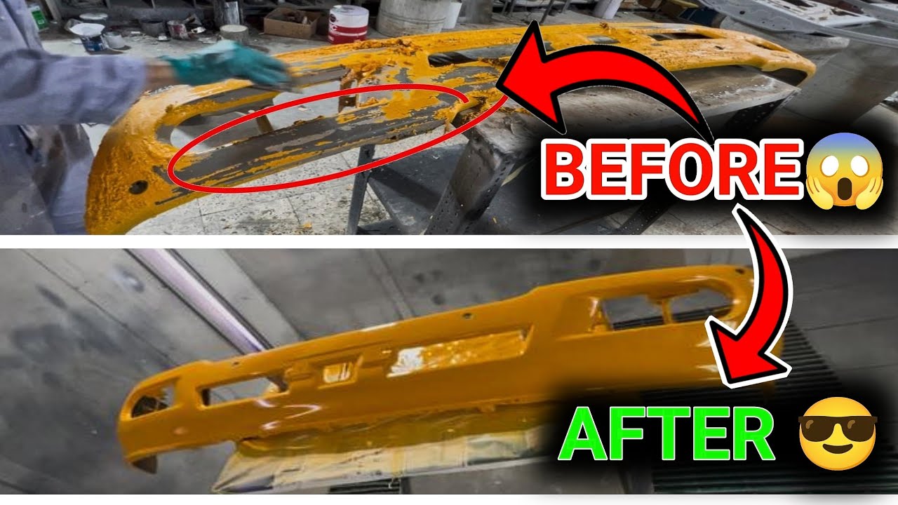 Bus Bumper Renew Kiya – Old Paint Removed & New Look - YouTube