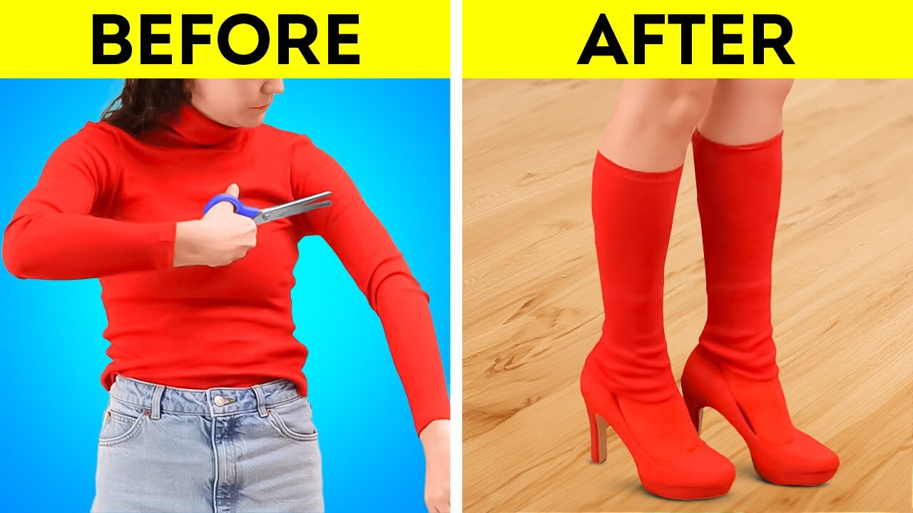 Transform Boring Clothes to a Trendy Look With One Cut - YouTube