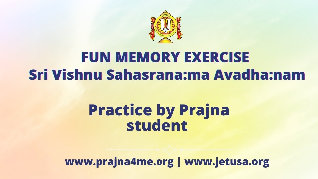 Fun Memory Exercise | Avadha:nam Practice by Prajna Student - YouTube