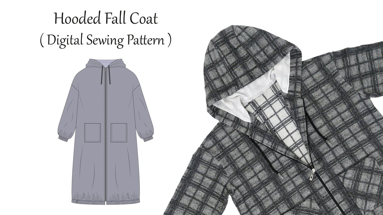 Hooded Fall Coat Sewing Pattern - by Library of Patterns - YouTube
