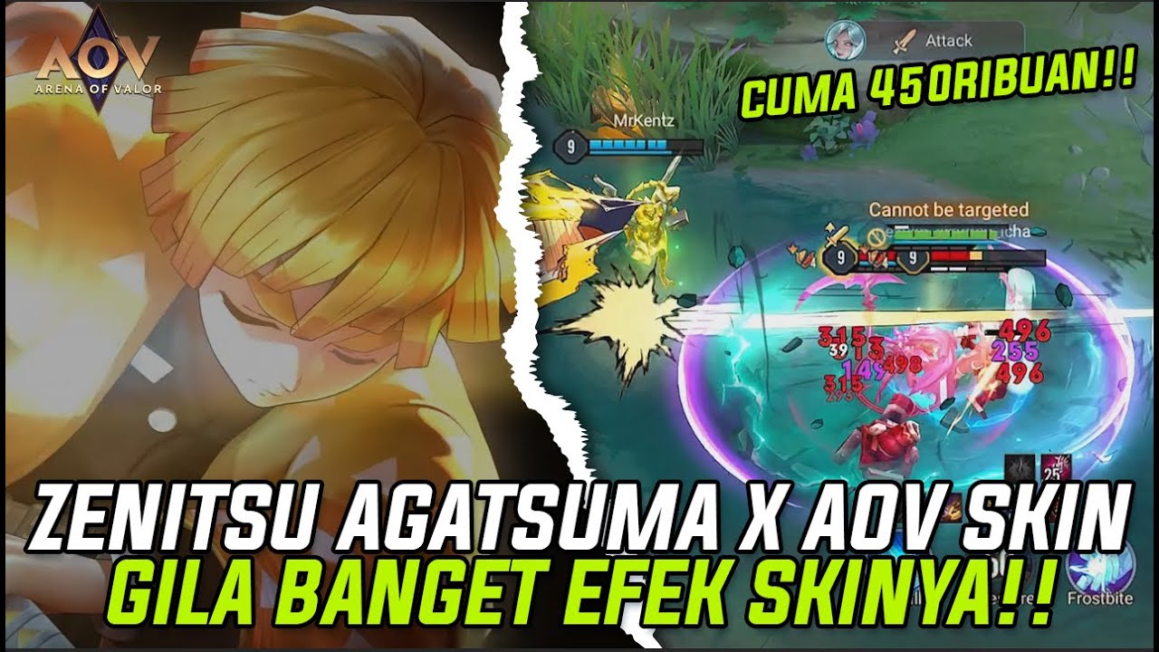 ZENITSU AGATSUMA SKIN ⚡ | AOV X DEMON SLAYER WAVE 2 | EFEK SKINYA BENER ...
