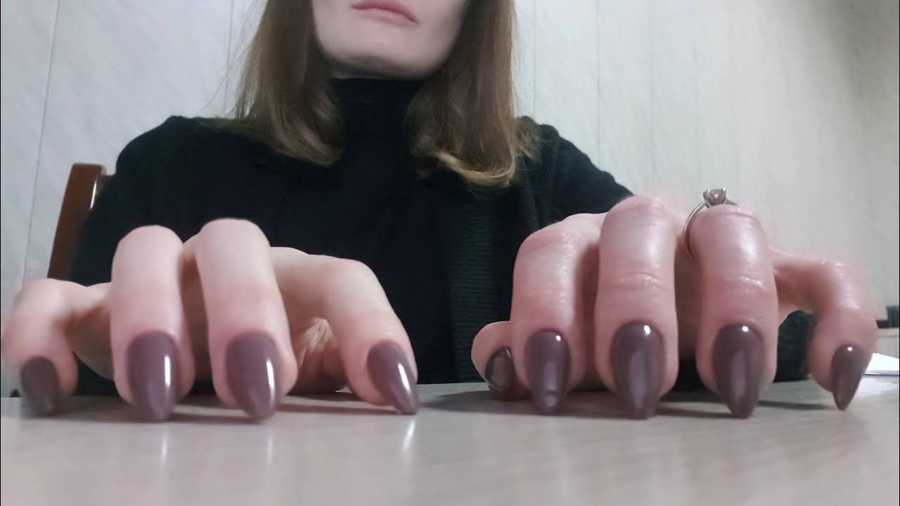 ASMR table tapping with long nails - YouTube