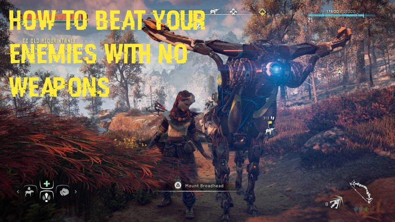 How to defeat enemies with no weapons in Horizon zero dawn - YouTube