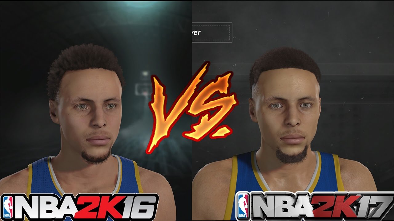 NBA 2K17 VS NBA 2K16 NBA PLAYER GRAPHIC FACE SCAN SIDE TO SIDE ...