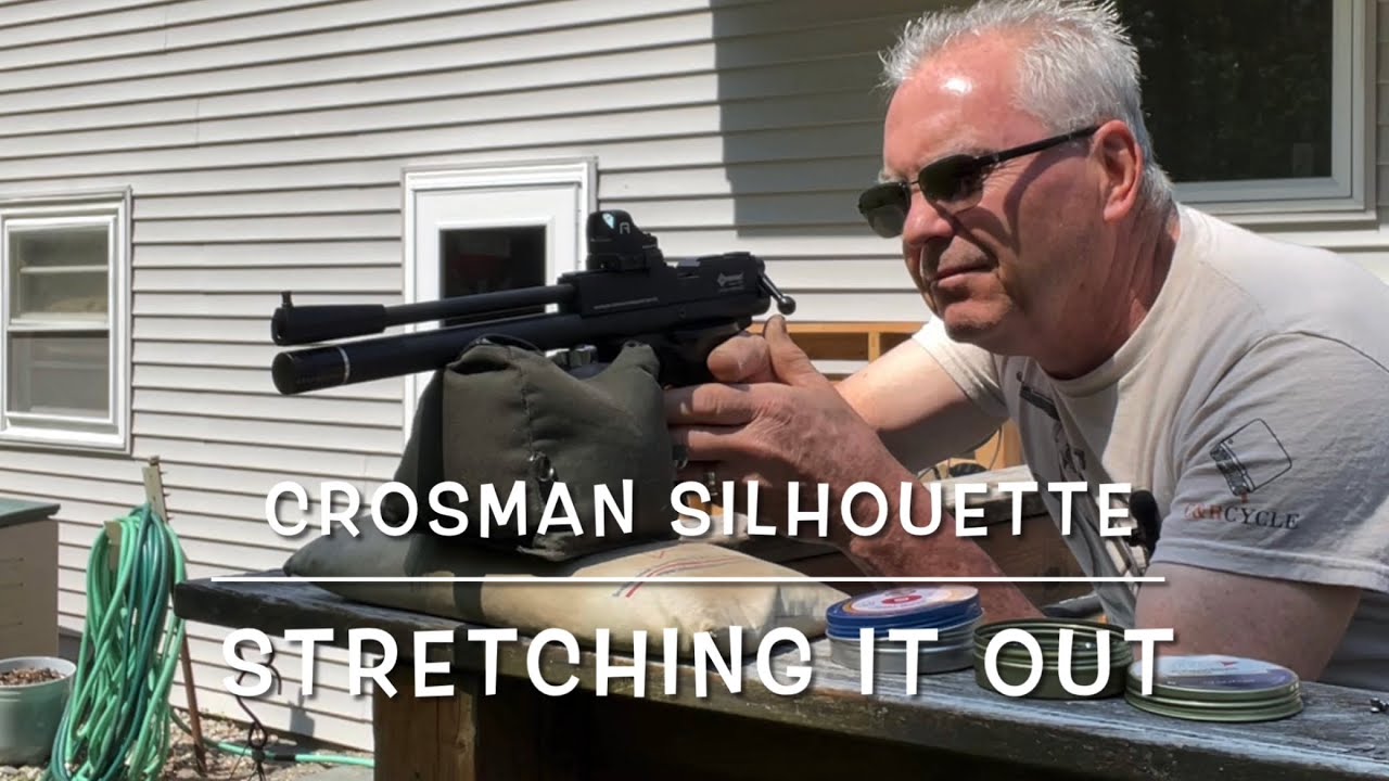 Crosman Silhouette 1701p 177 caliber pellet pistol, stretching it out ...