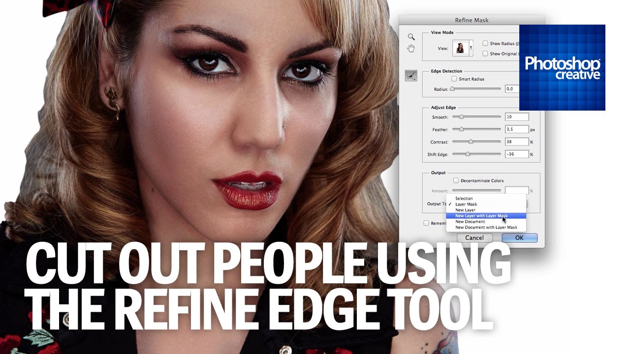 Cut out people using the Refine Edge tool - YouTube