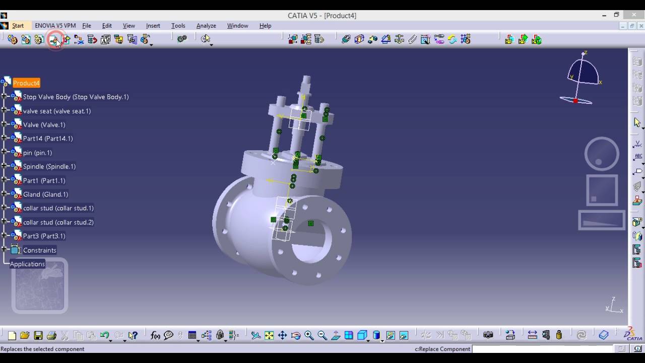 Catia Tutorial - Assembly of Stop valve - YouTube