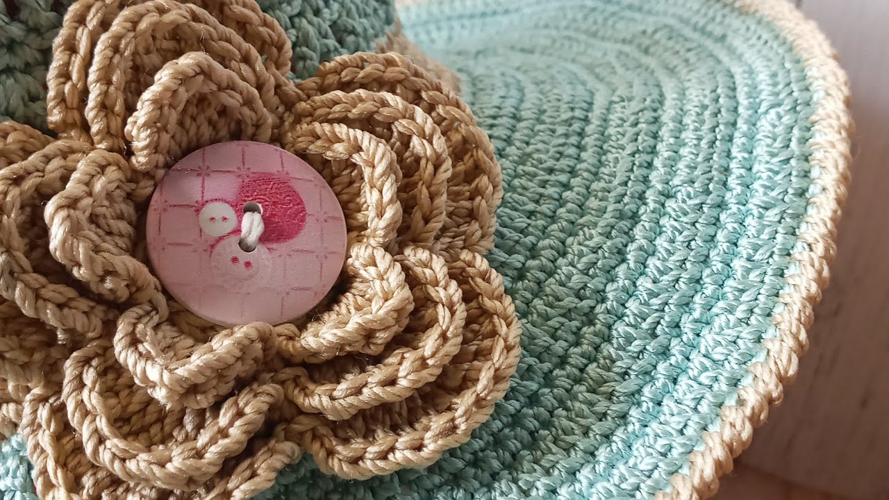 Tutorial Bunga Rajut Besar 3 lapis mahkota || Crochet 3d Flower - YouTube