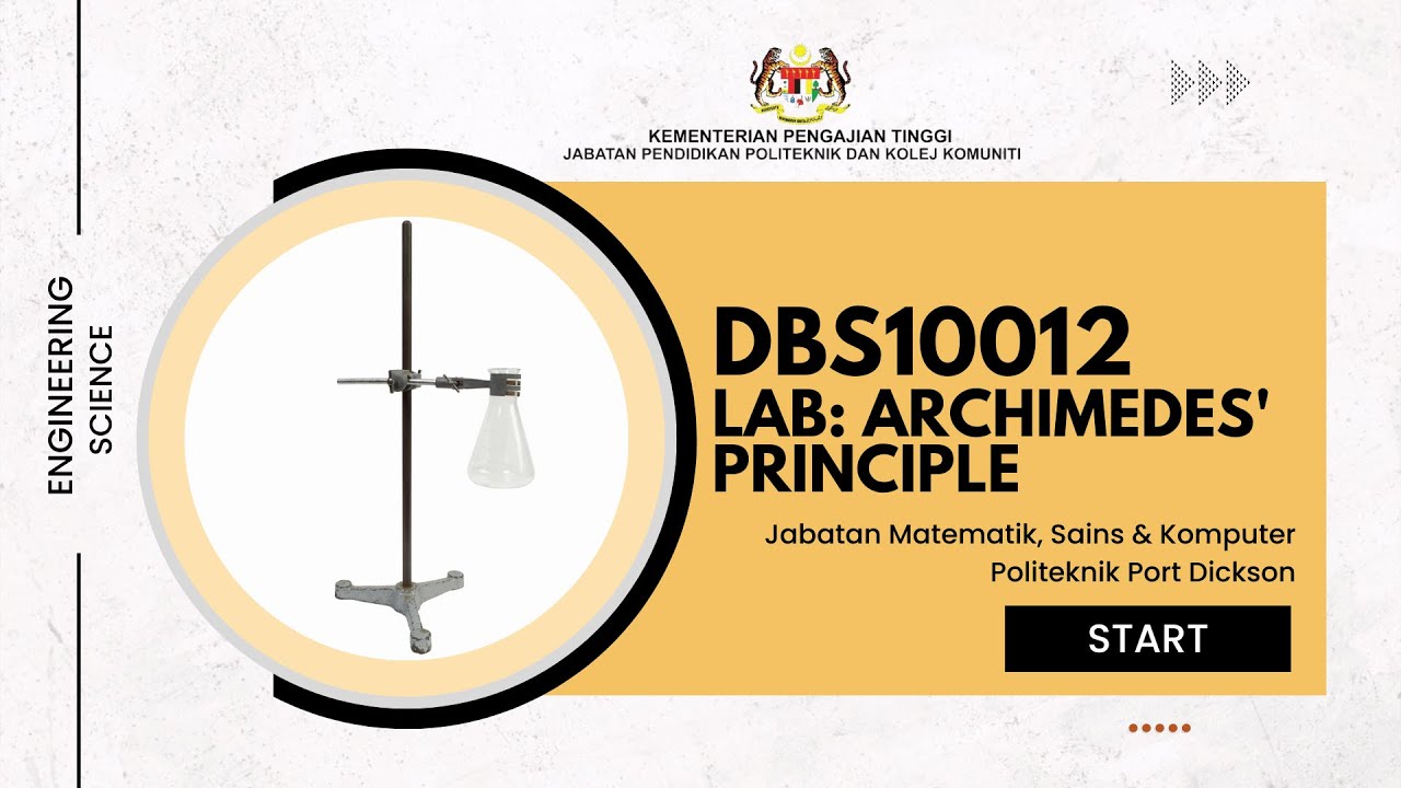 JMSK | DBS 10012 | EXPERIMENT 2: ARCHIMEDES' PRINCIPLE - YouTube