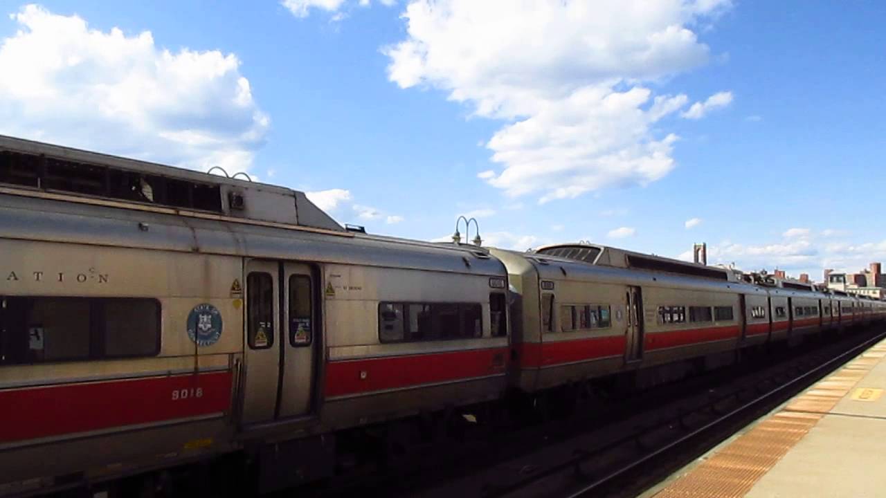 MTA Metro North M6 EMU cars entering Harlem 125th - YouTube