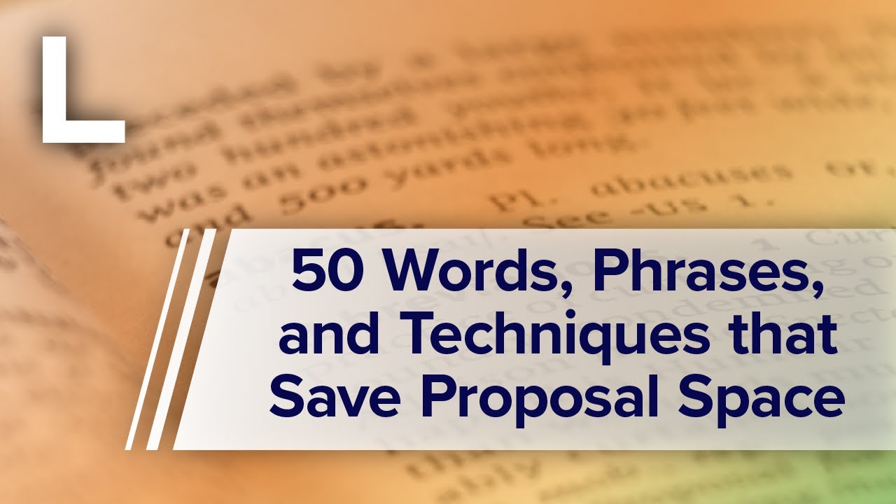 50 Words and Phrases that Save Proposal Space - YouTube