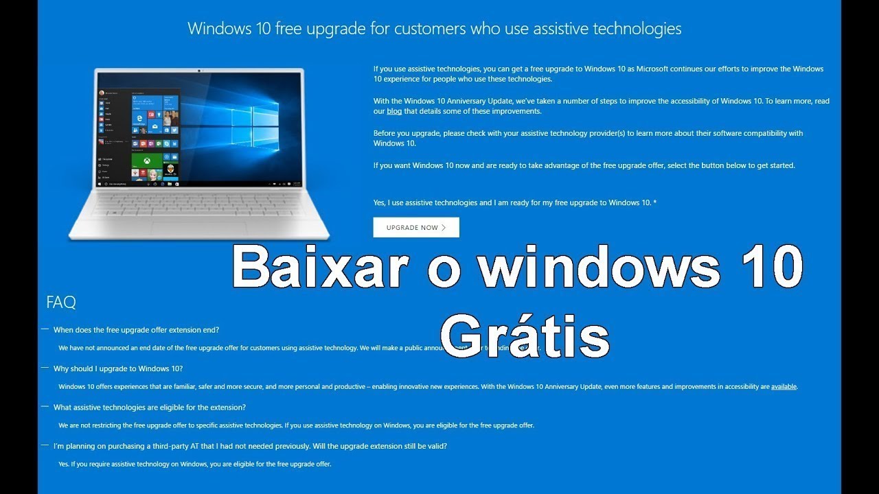 Como baixar o Windows 10 Original e Official da Microsoft - YouTube