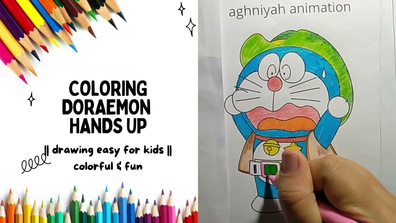 Coloring Doraemon Cowboy Gun hands up #howtodraw #doraemon #coloring # ...