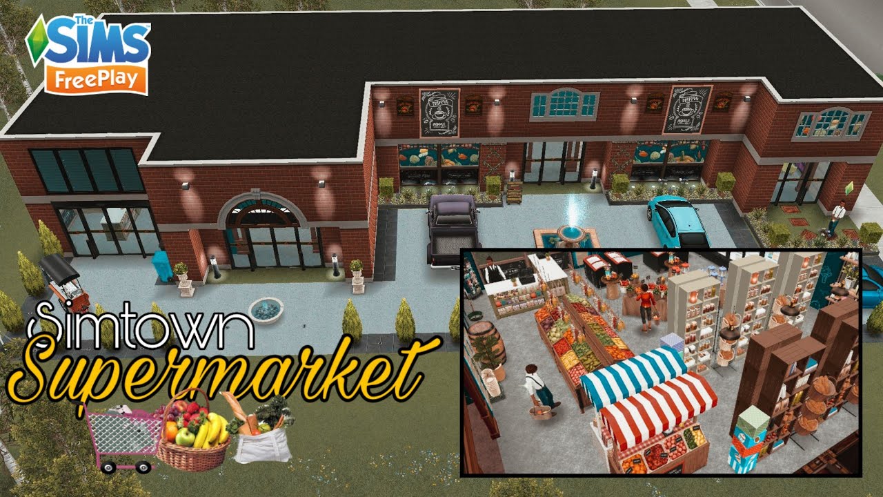 Sims Freeplay Supermarket 🛒🥕🥦 TOUR + Live Build (with floating room ...