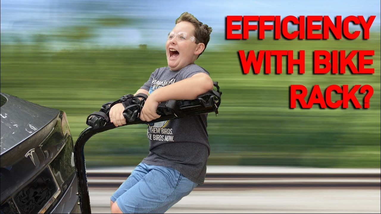 Tesla Model Y and Model 3 Bike Rack Efficiency Test - YouTube