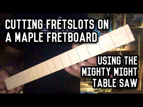 Cutting Fretslots on a Maple Fretboard using the Mighty Mite - YouTube