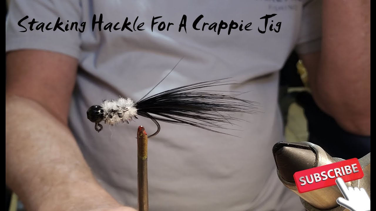 Stacking Hackle For A Crappie Jig - YouTube