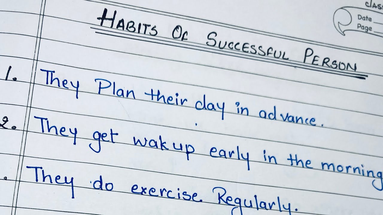 10 Lines on Habits of Successful Person || Learning Path || Essay ...