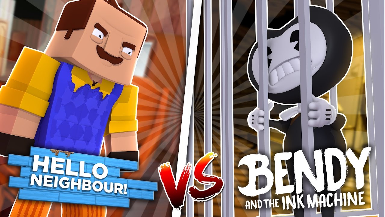 BENDY VS HELLO NEIGHBOUR MADNESS! Minecraft Little Kelly w ...
