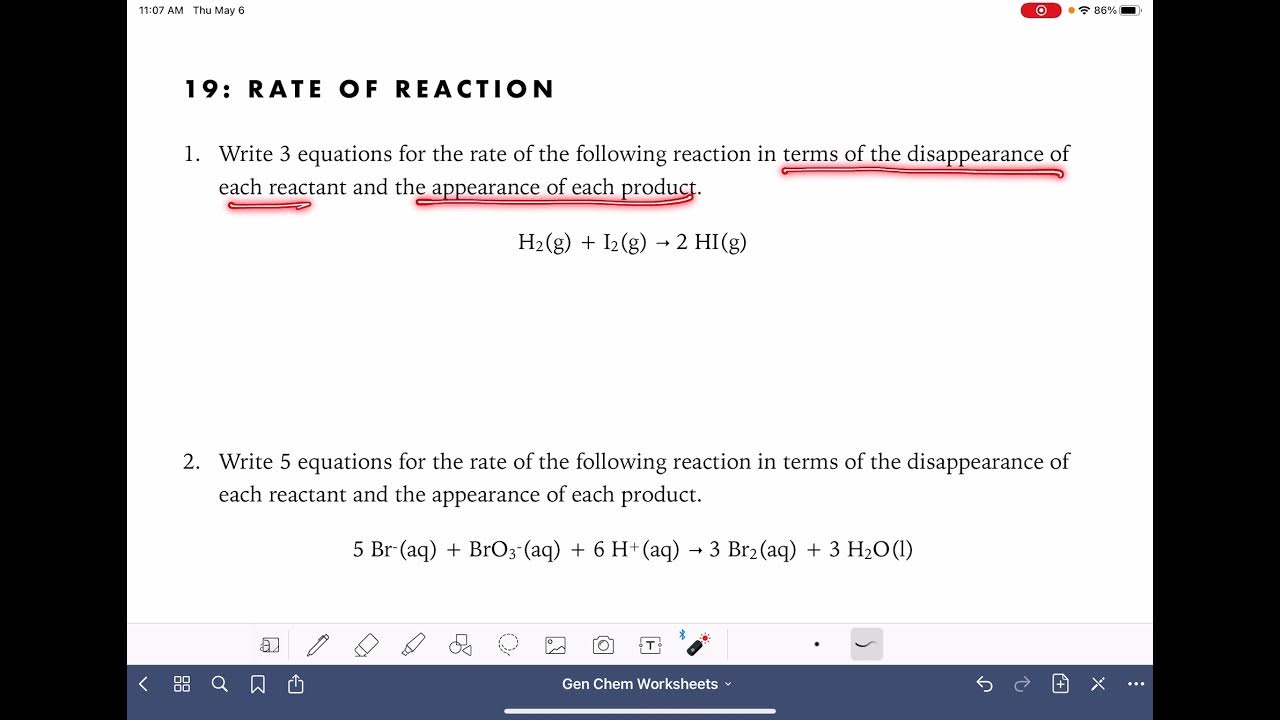 49a: Calculating the average rate of a reaction - YouTube
