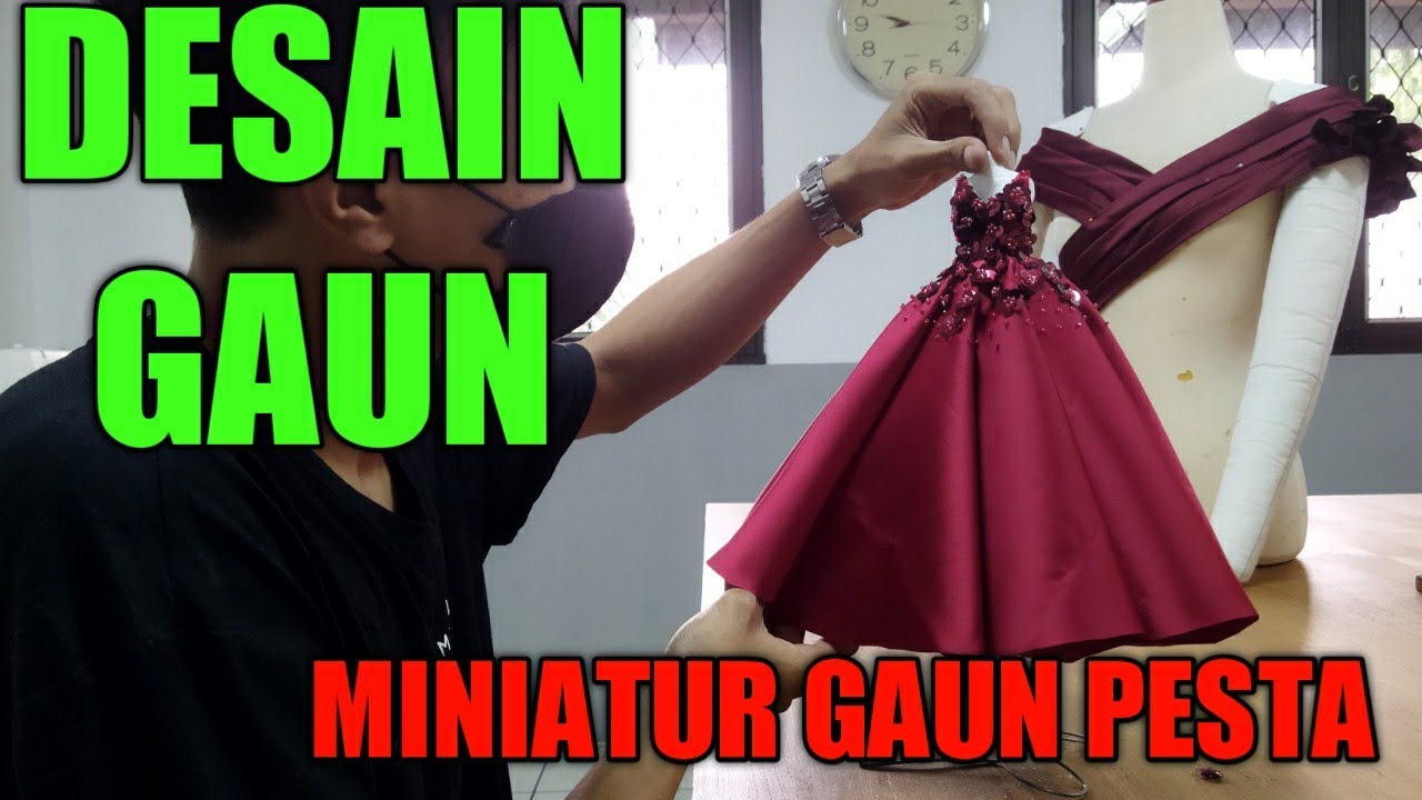 Tutorial DESAIN GAUN PESTA .!!! menikah murah pake gaun simple. - YouTube