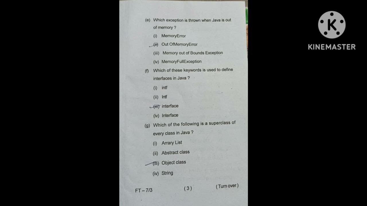 BCA Previous years question paper of JAVA(C3) Ranchi University - YouTube