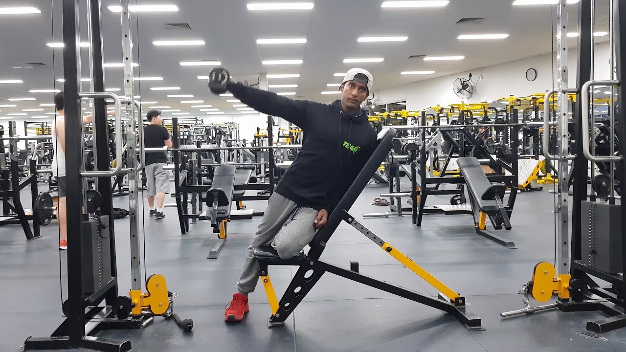 60 degree incline lying on the side DB lateral raises - YouTube