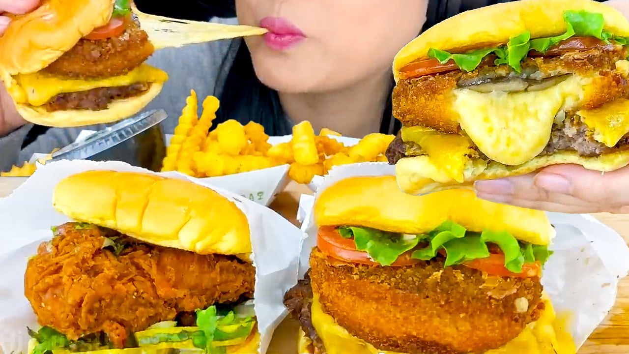 SHAKE SHACK CHEESY SHROOM BURGER & CRISPY FRIED CHICKEN BURGER ...