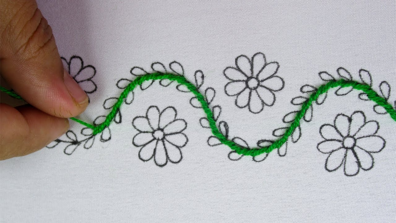 Easy border line hand embroidery design border line embroidery for ...