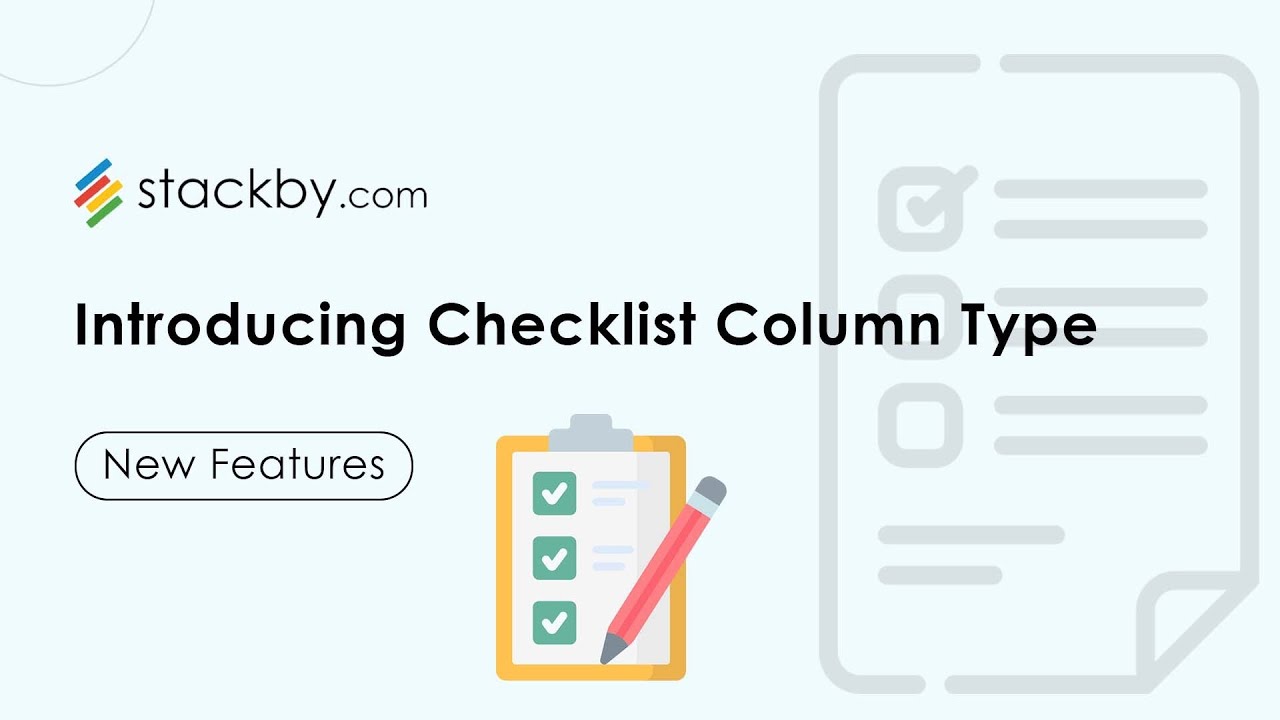 New Feature - Introducing Checklist Column Type - YouTube