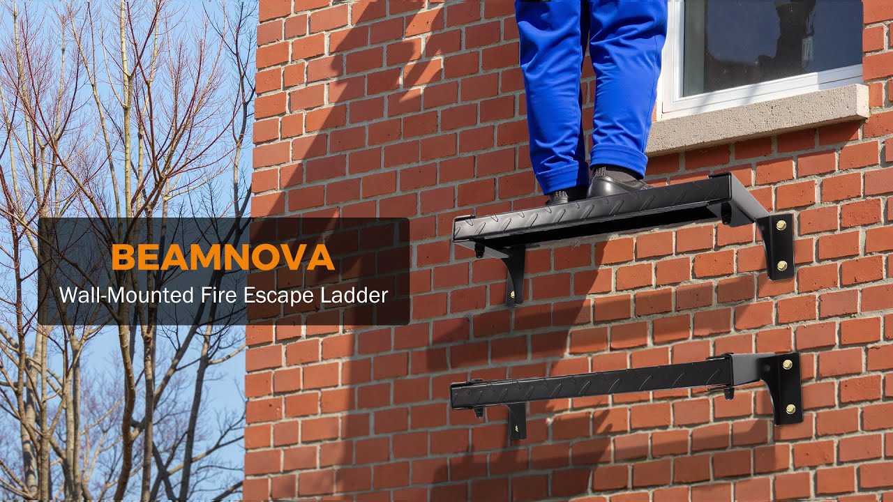 BEAMNOVA 6-Rungs Wall-Mounted Fire Escape Ladder Emergency Ladders for ...
