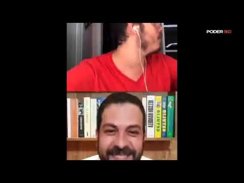 Mulher de Porchat passa pelada durante live sobre política com Boulos
