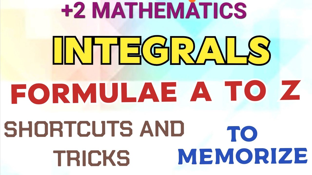 INTEGRALS- BASIC FORMULAS A TO Z FOR HSS STUDENTS - YouTube