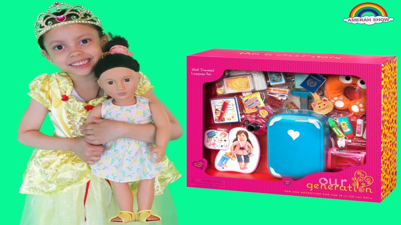 Our Generation Doll Luggage Set Unboxing & Review with Amerah - YouTube