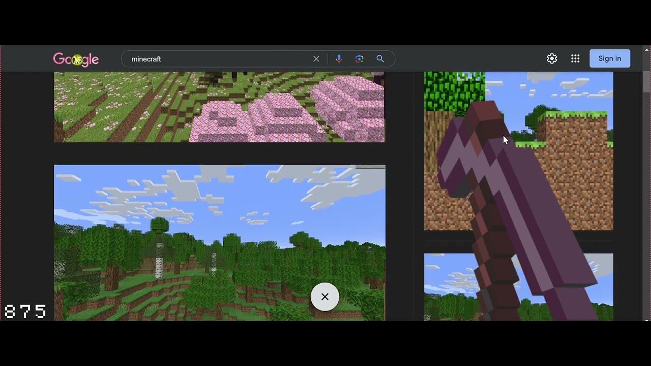 Minecraft 15 Year Anniversary Google Easter Egg (What happens when you mine all the blocks ...