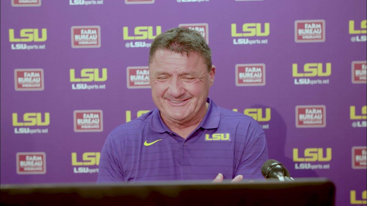 Ed Orgeron recaps LSU's SEC win over Mississippi State: Full press conference - YouTube