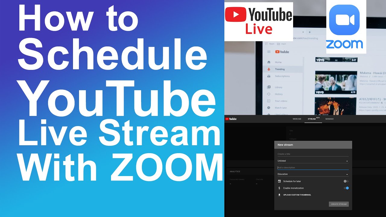 How to schedule YouTube live stream with Zoom - YouTube