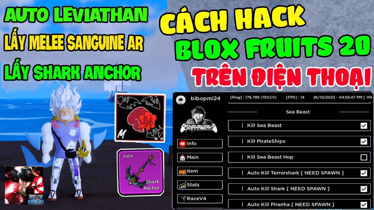Cách Hack Blox Fruits 20 Trên Điện Thoại Auto LAVIATHAN, Auto SHARK ...
