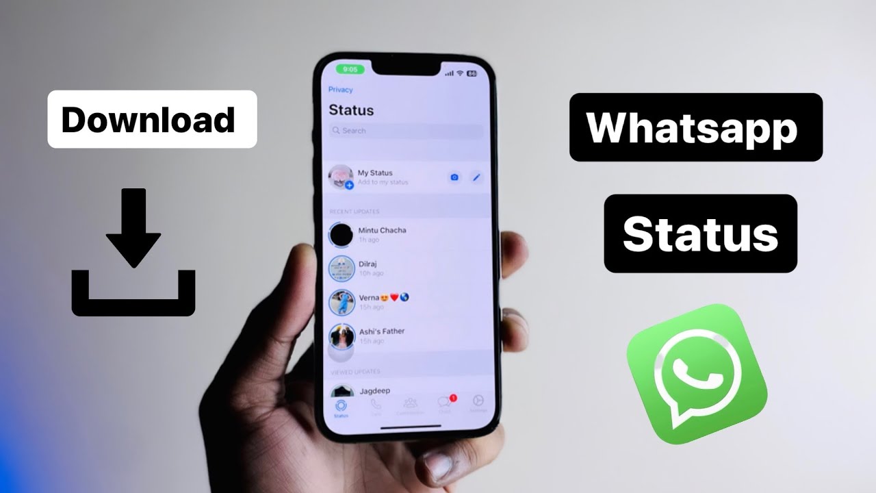 How to download whatsapp status in iPhone - YouTube