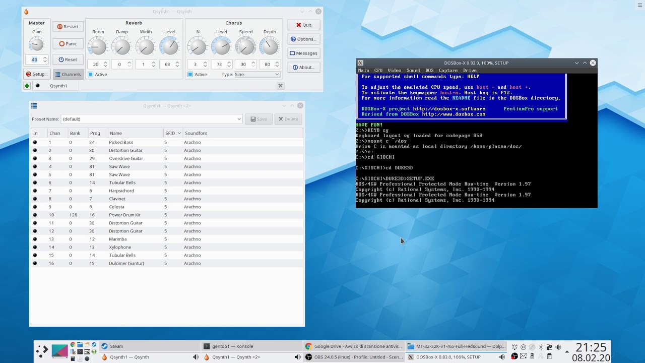 Duke Nukem 3d (dosbox) with "external" (emulated) general midi synth ...