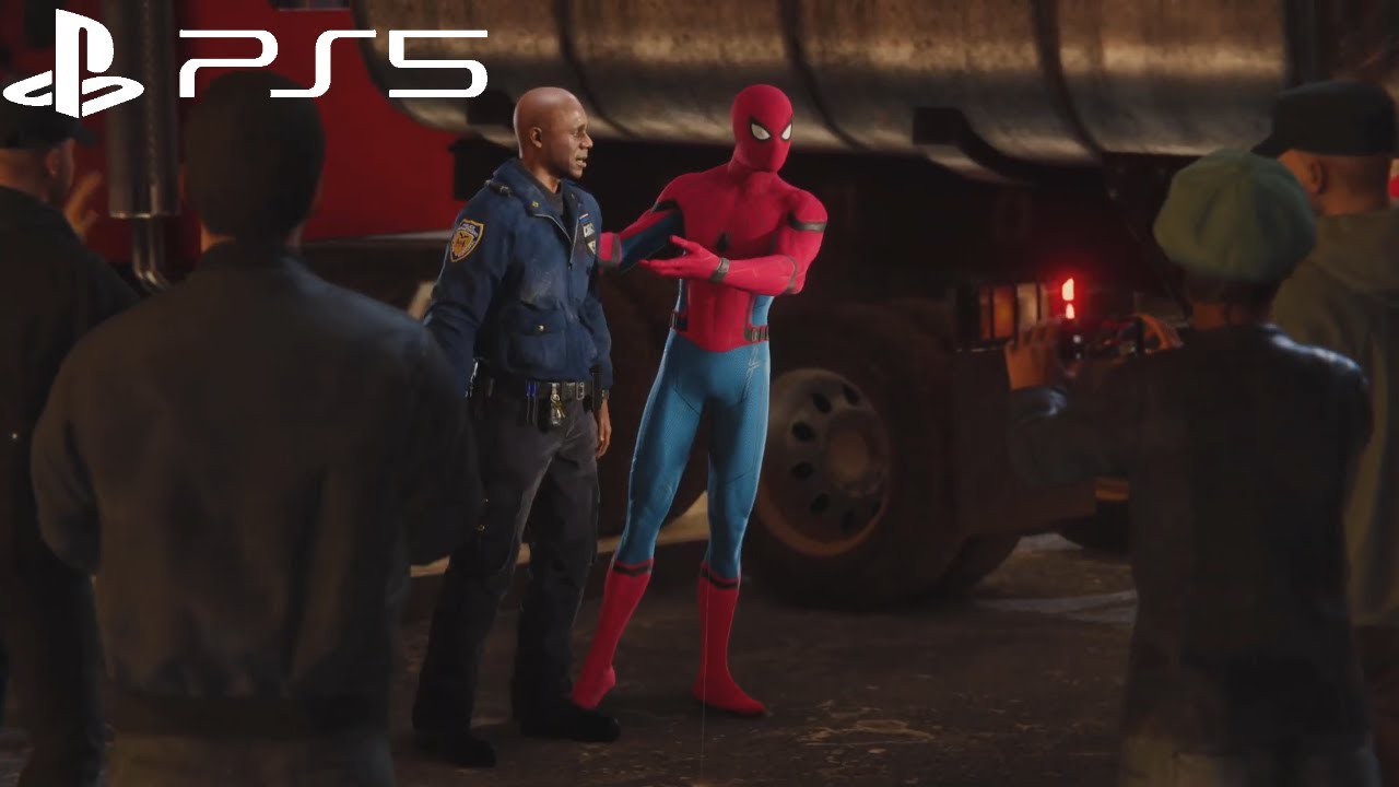SPIDER-MAN Meets Officer Davis With Homecoming Suit - Marvel's Spider ...