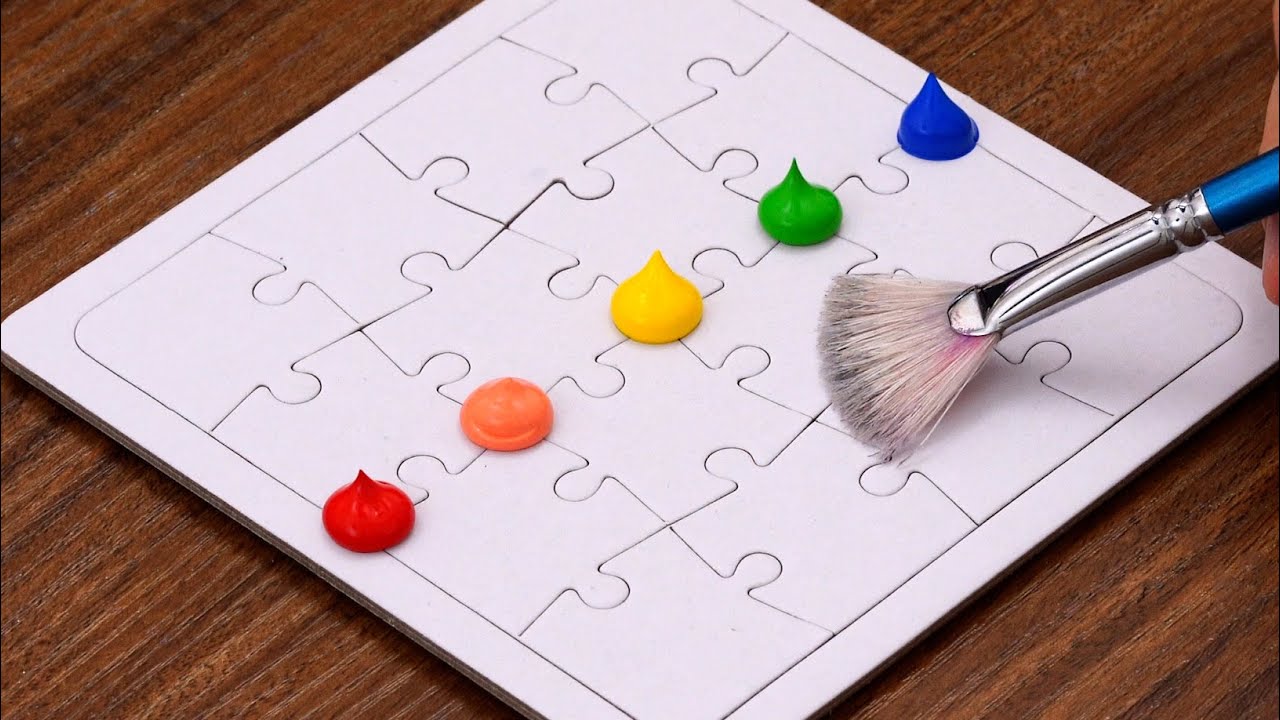 Puzzle Acrylic Painting Step By Step｜Oddly Satisfying｜How To Painting ...