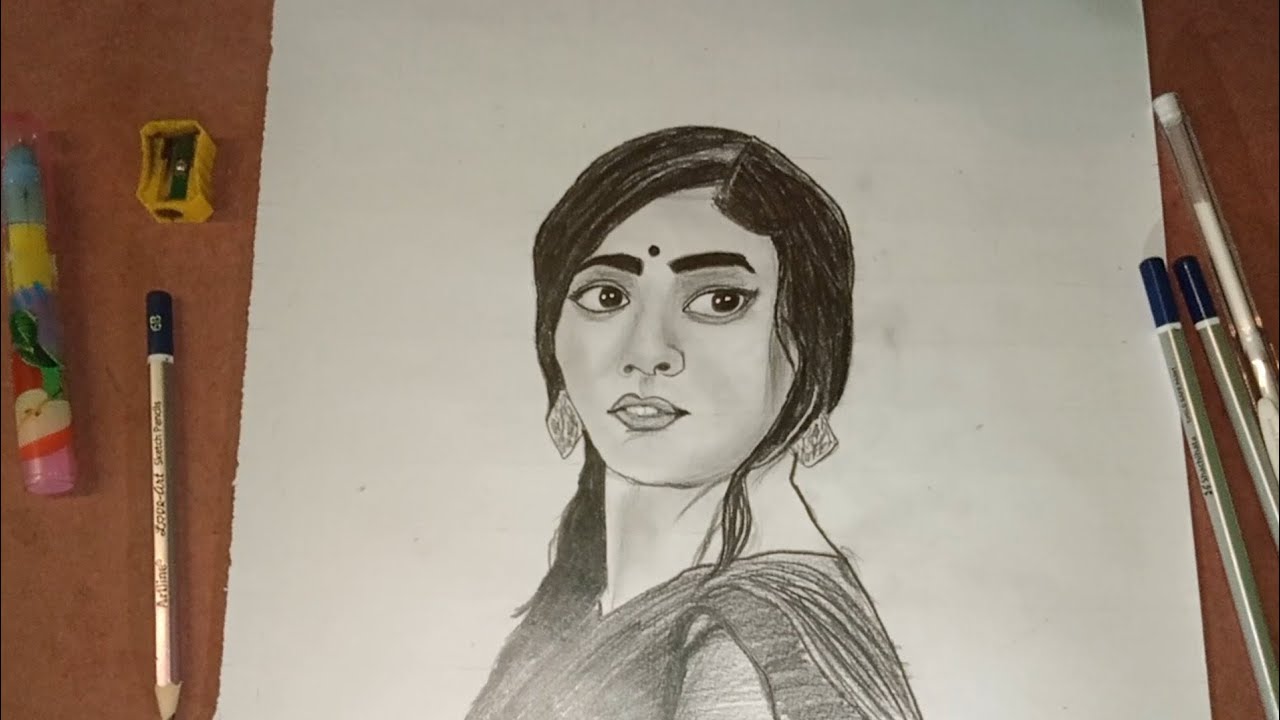 How To Draw Mrunal Thakur Sketch Step By Step/Pencil Sketch Drawing ...