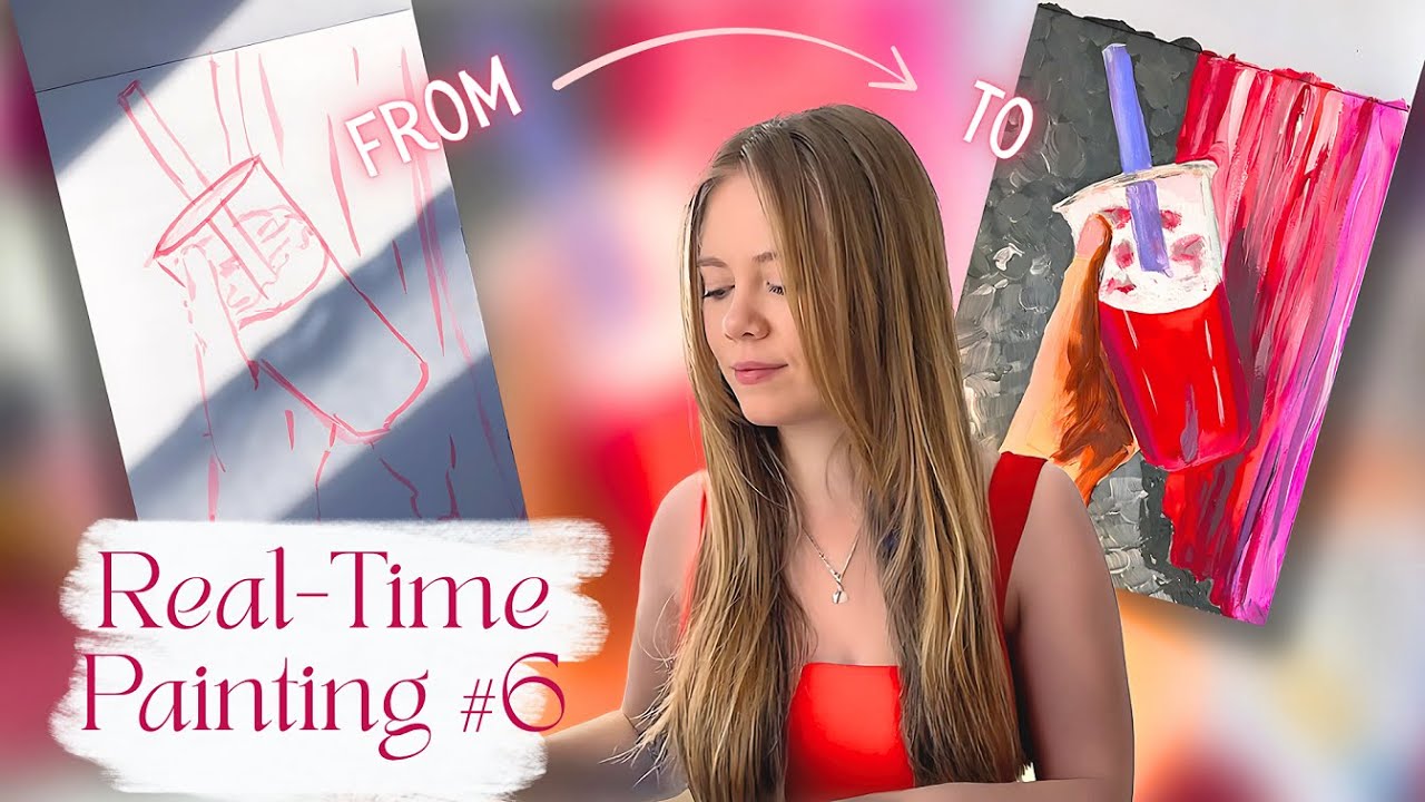 Slow painting in real time #6 | draw or just relax with me | a calm ...